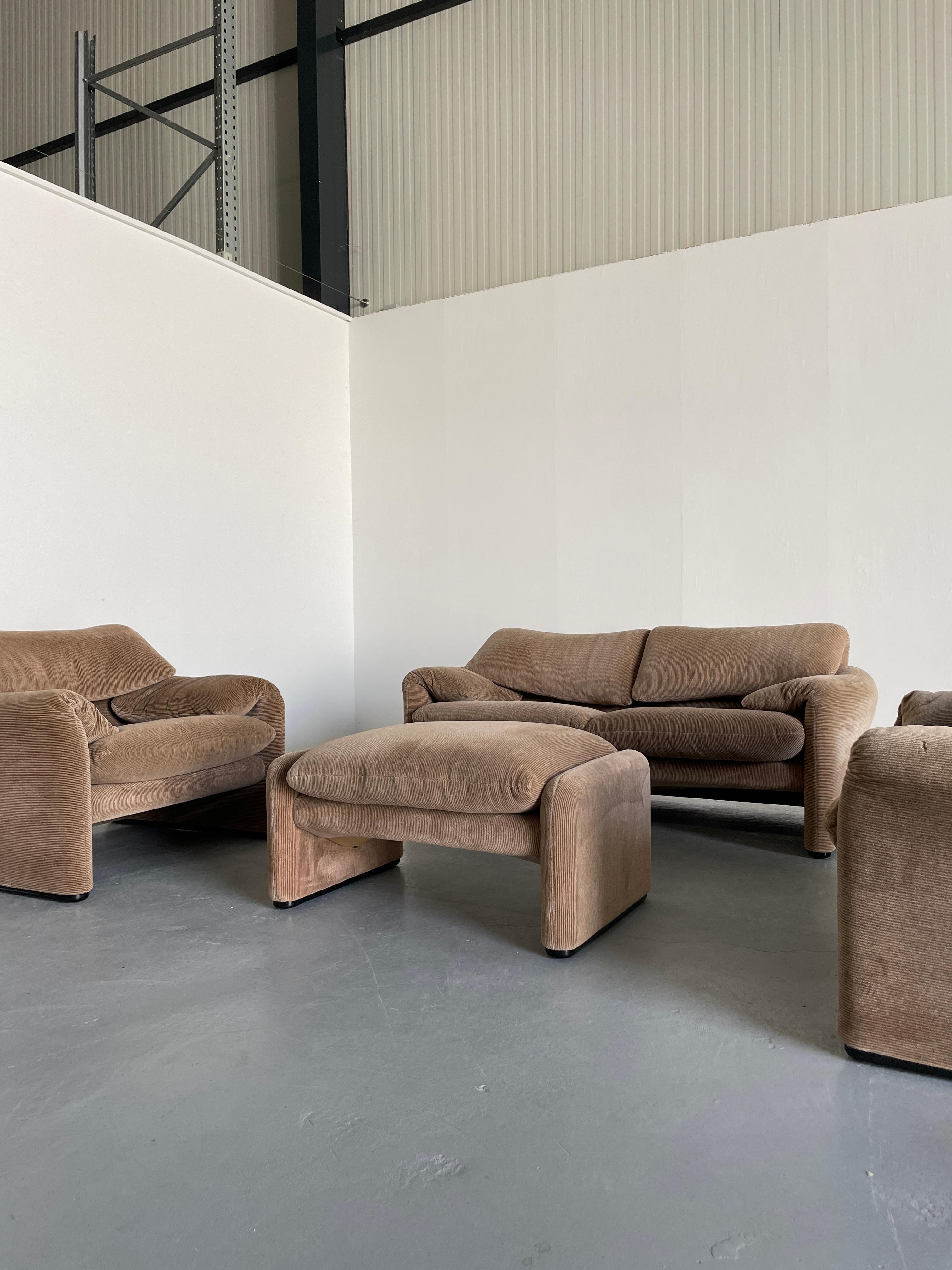 Vintage 'Maralunga' Ensemble Set by Vico Magistretti for Cassina, 1970s ...