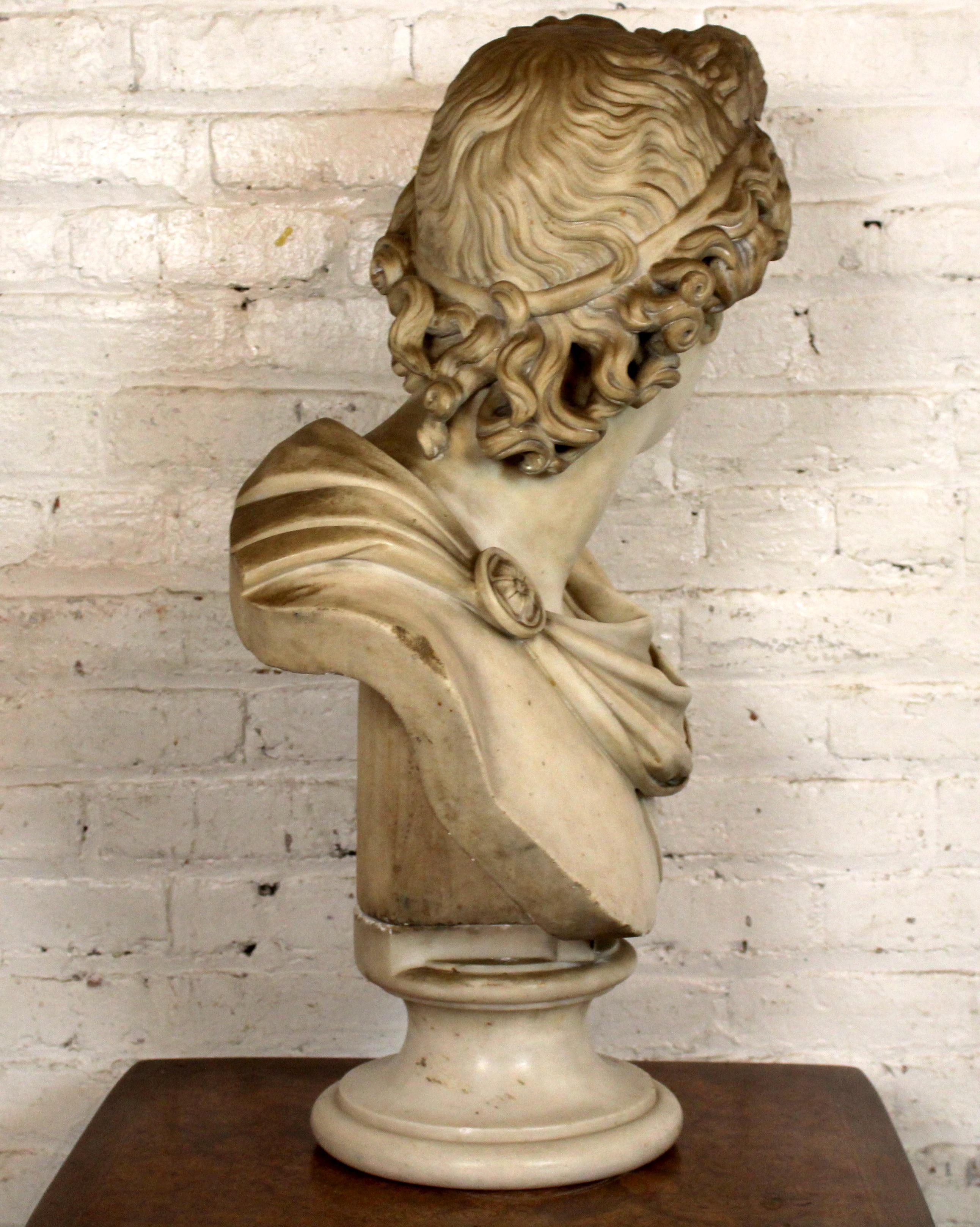 Vintage Marble Bust of Apollo For Sale at 1stDibs