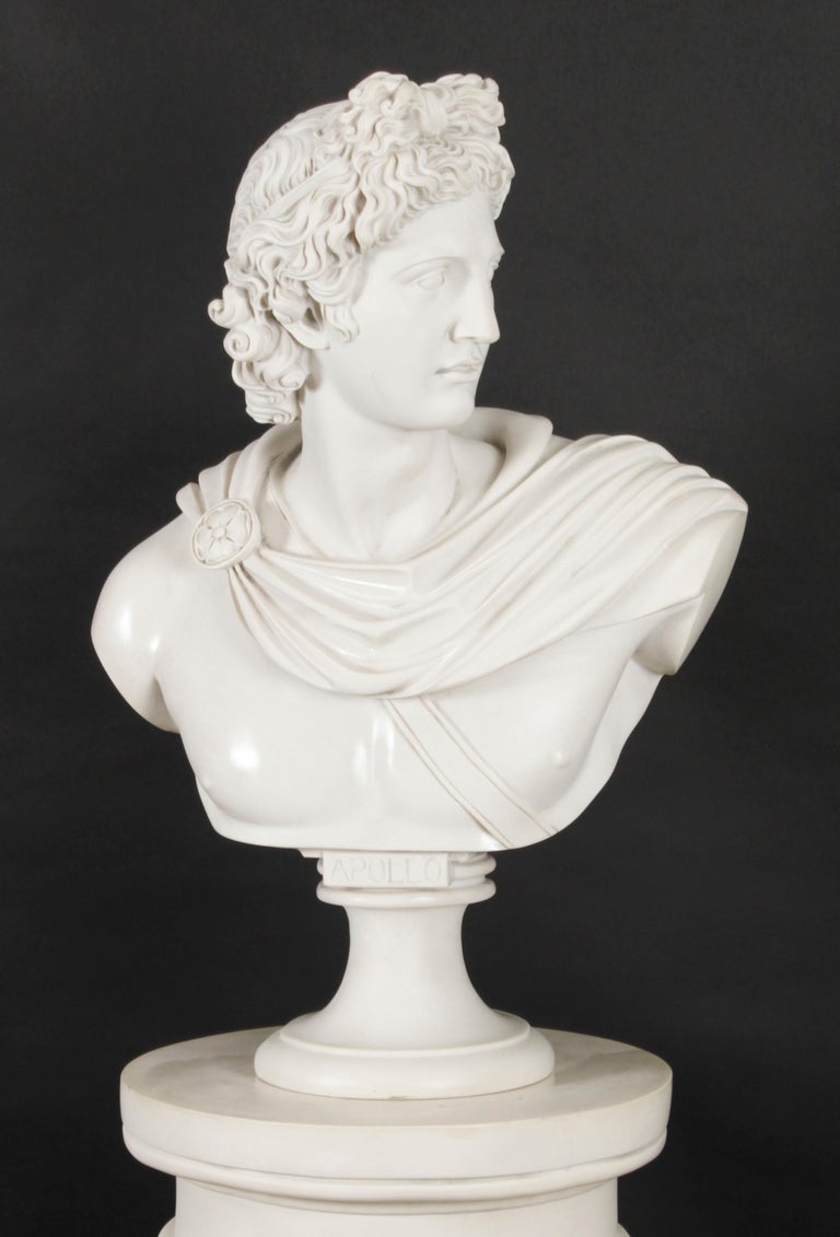 Vintage Marble Bust of Greek God Apollo 20th C For Sale at 1stDibs