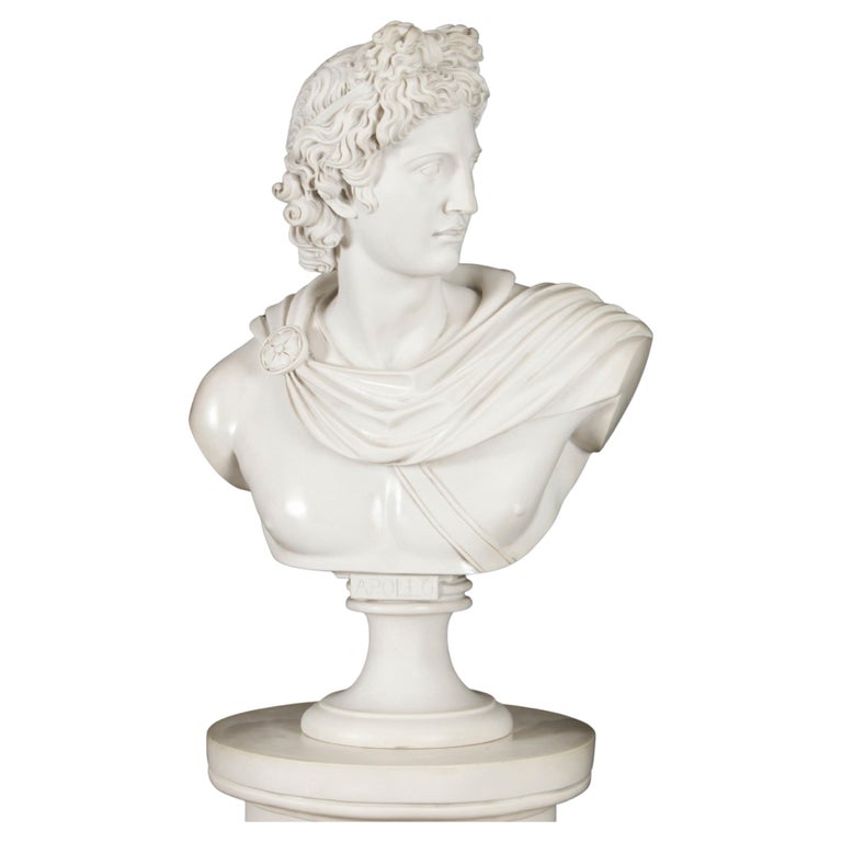Vintage Marble Bust of Greek God Apollo 20th C For Sale at 1stDibs