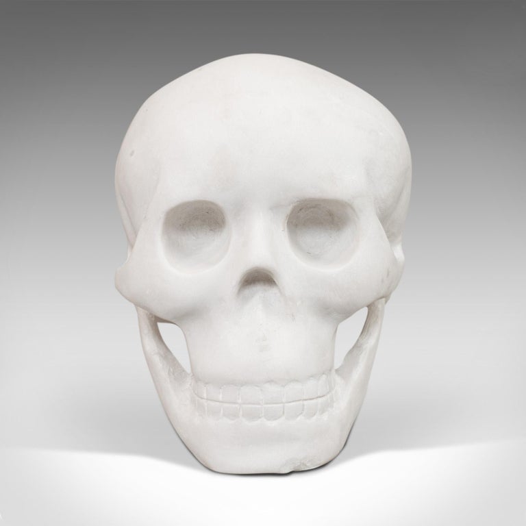 Vintage Marble Skull English Bianco Assoluto Paperweight, Ornament ...