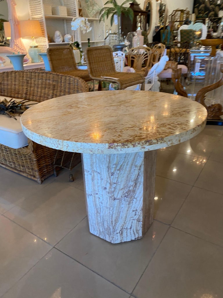 Vintage Marble Stone Entry Center or Dining Table at 1stDibs