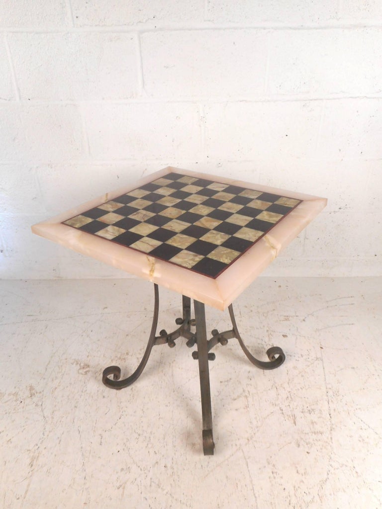 Vintage Marble-Top Chessboard Game Table at 1stDibs | marble top game ...