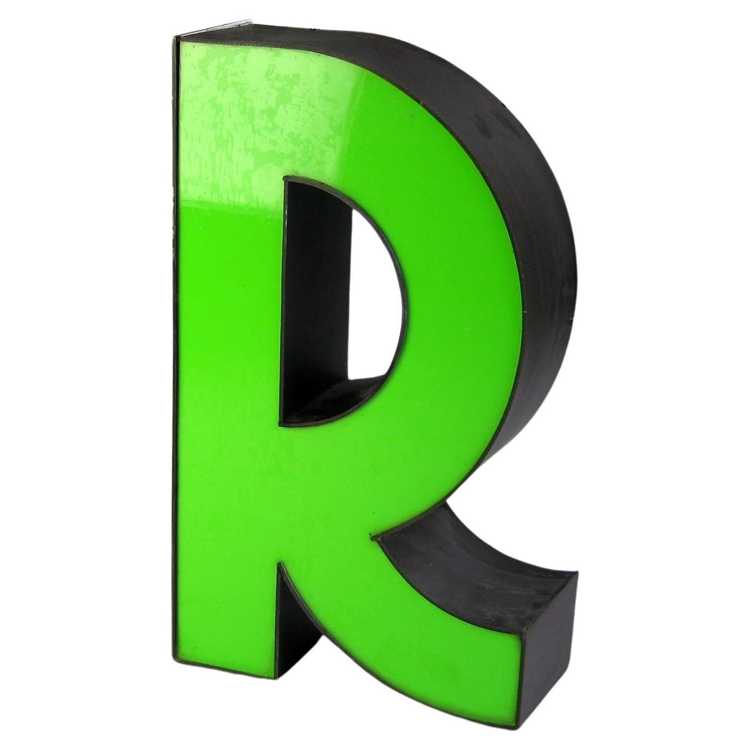 Vintage Marquee Neon Box Letter R -Art Deco- Neon channel letter ...
