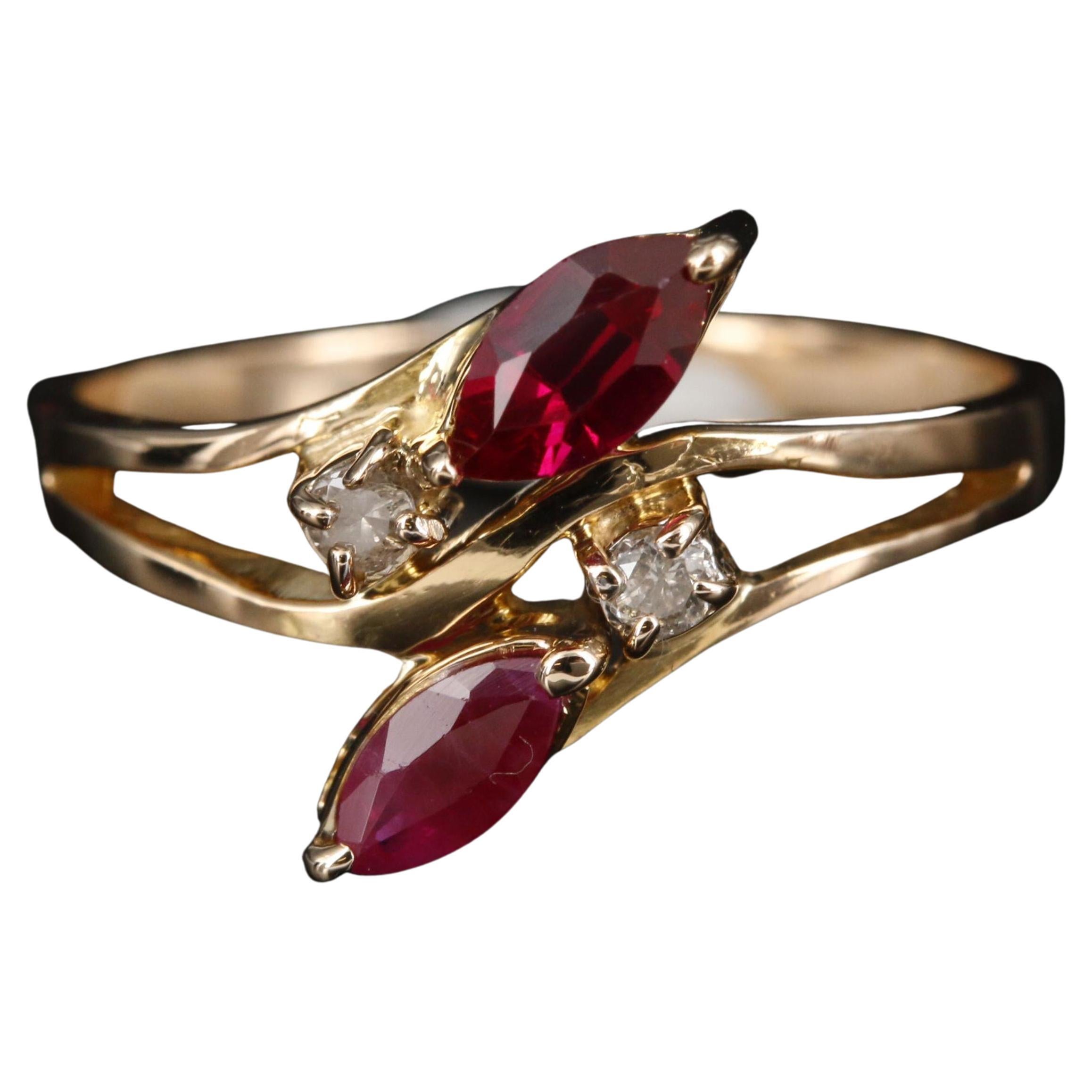 Antique Marquise Shape Diamond Ruby Engagement Ring For Sale at 1stDibs ...