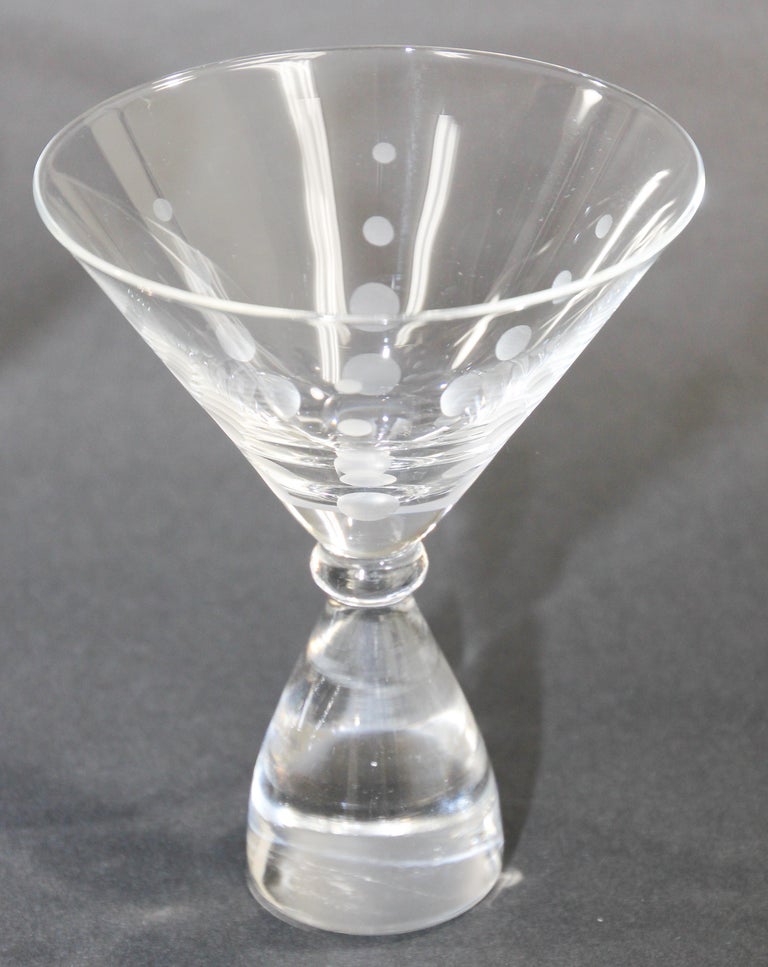 Vintage Martini Crystal Glasses Set of 5 at 1stDibs