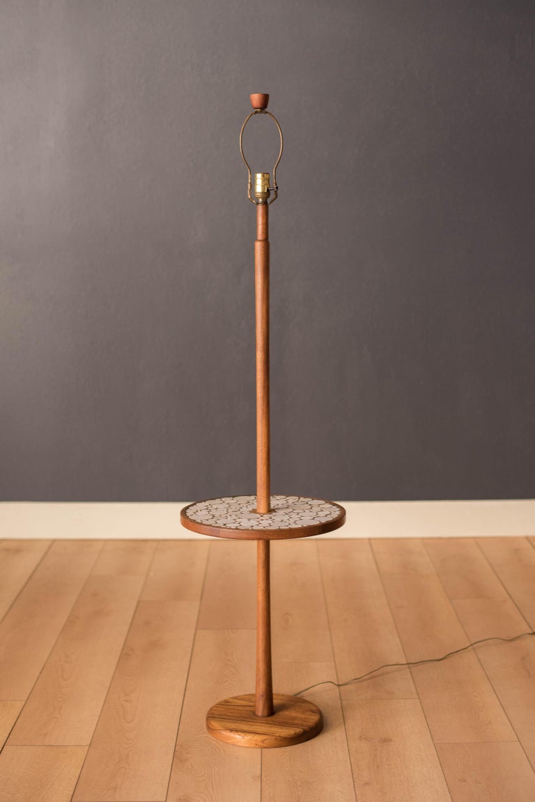 Vintage Martz Walnut Floor Lamp with Tile Side Table at 1stDibs | side ...