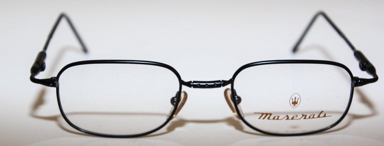 Vintage Maserati Eyeglasses Titanium Black For Sale at 1stDibs