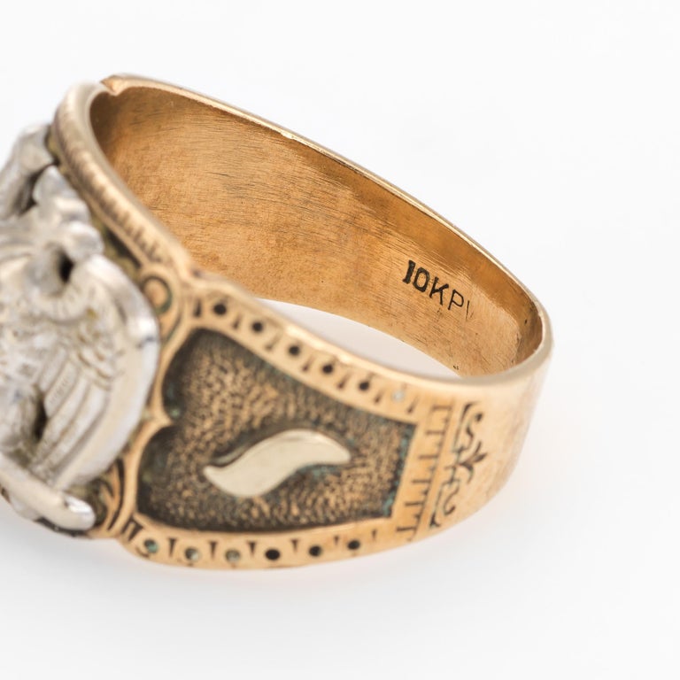 Vintage Masonic 32nd Degree Ring Scottish Rite Diamond Fraternal ...