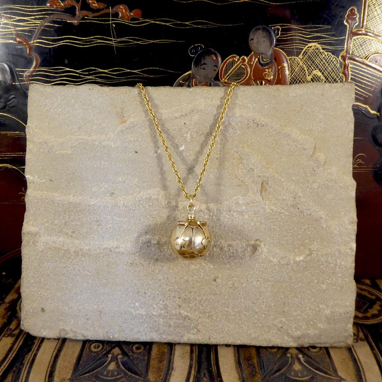 Vintage Masonic Folding Orb Gold and Silver Pendant on 9 Carat Yellow ...