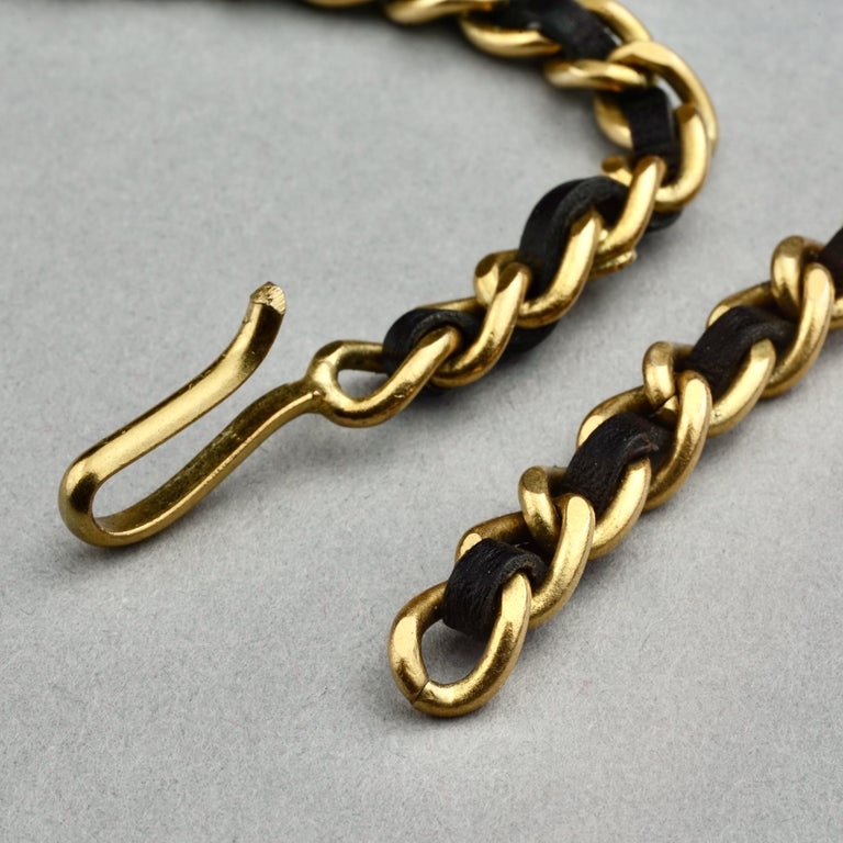 Vintage Massive 1994 CHANEL Coco Medallion Leather Chain Necklace at ...
