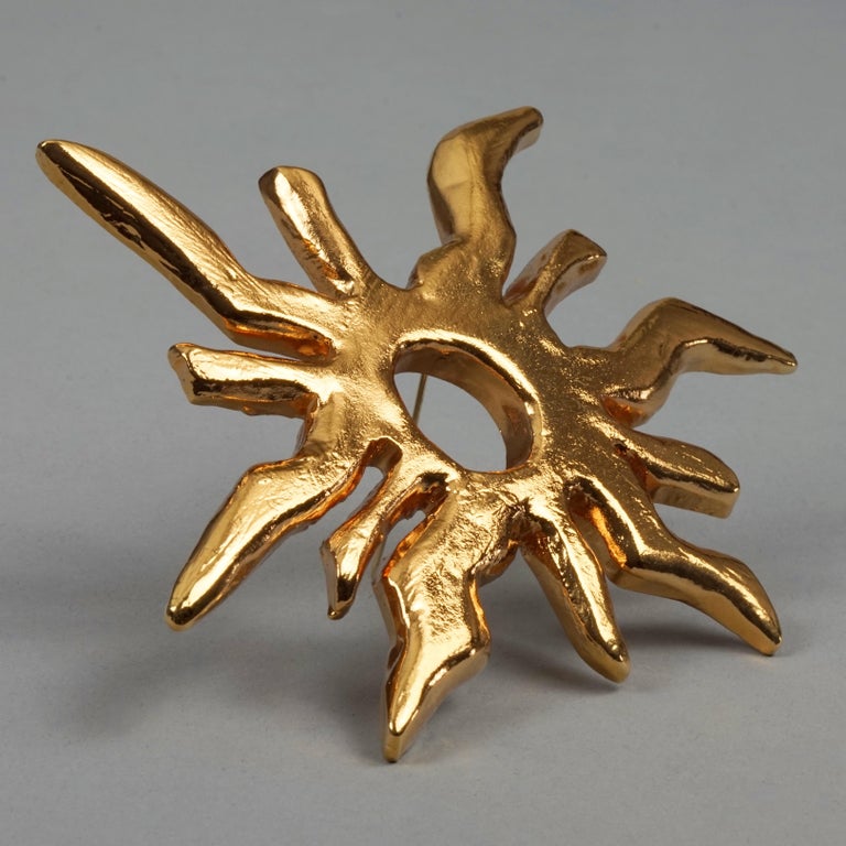 Vintage Massive CHRISTIAN LACROIX Modernist Sun Brooch For Sale at 1stDibs