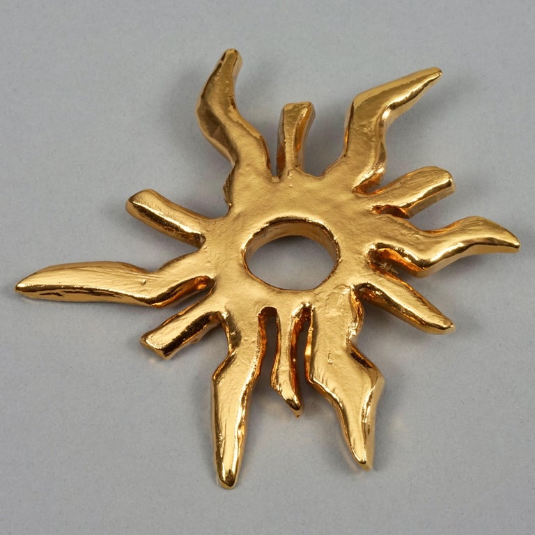 Vintage Massive CHRISTIAN LACROIX Modernist Sun Brooch For Sale at 1stDibs