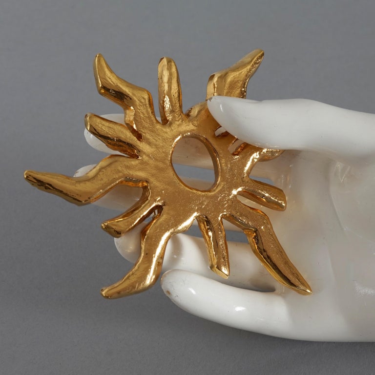 Vintage Massive CHRISTIAN LACROIX Modernist Sun Brooch For Sale at 1stDibs