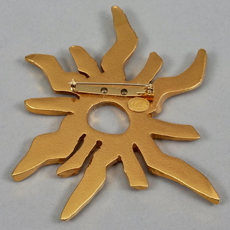Vintage Massive CHRISTIAN LACROIX Modernist Sun Brooch For Sale at 1stDibs