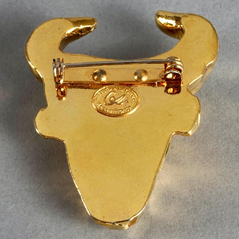 Vintage Massive CHRISTIAN LACROIX Sculptural Bull Head Brooch For Sale ...