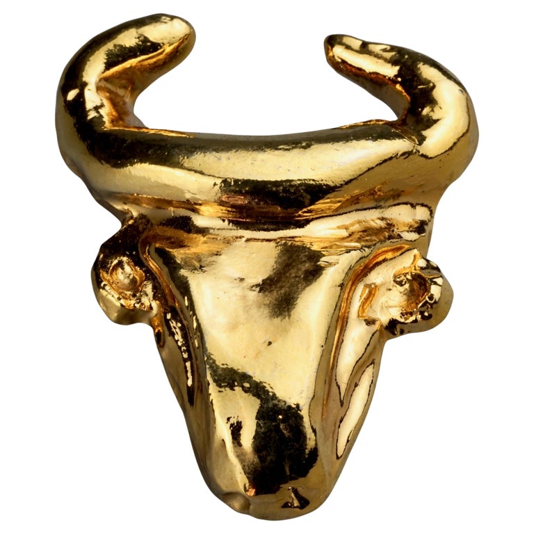 Vintage Massive CHRISTIAN LACROIX Sculptural Bull Head Brooch For Sale ...