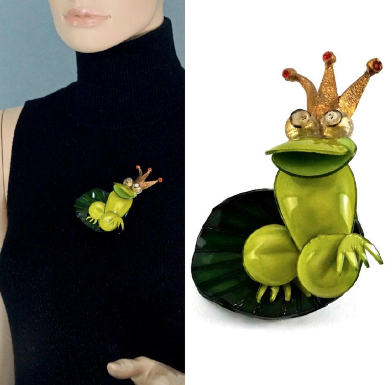 Vintage Massive CILEA PARIS Prince Frog on a Lily Pad Brooch For Sale ...