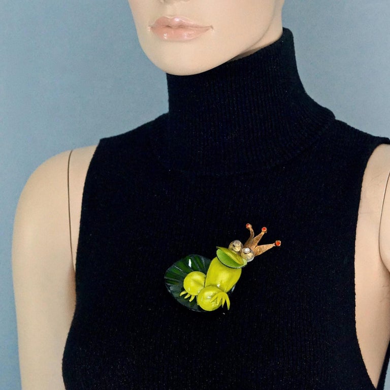 Vintage Massive CILEA PARIS Prince Frog on a Lily Pad Brooch For Sale ...