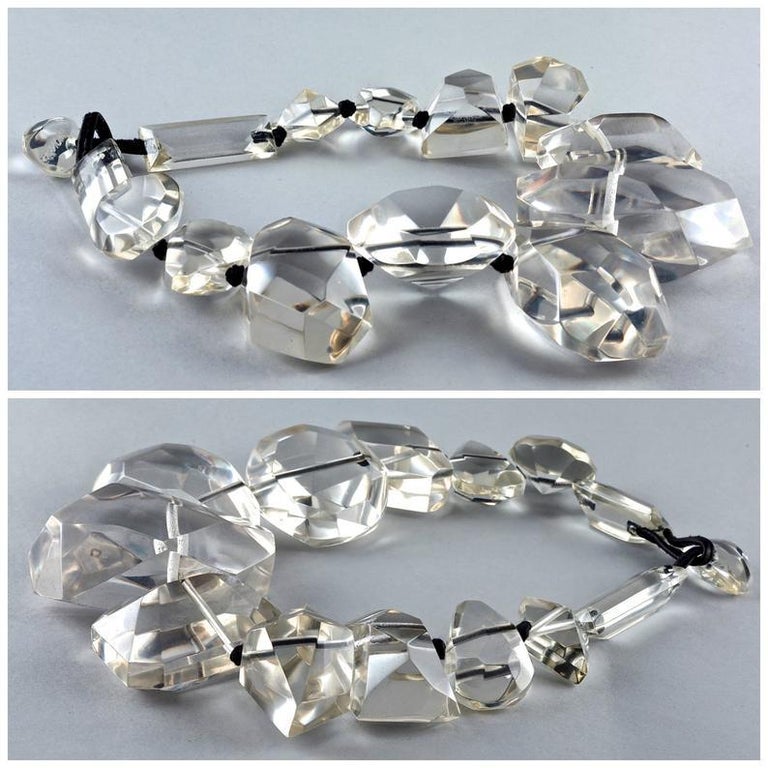 Vintage Massive GERDA LYNGGAARD MONIES Lucite Acrylic Earrings Necklace ...