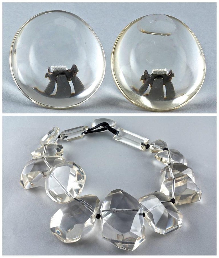 Vintage Massive GERDA LYNGGAARD MONIES Lucite Acrylic Earrings Necklace ...