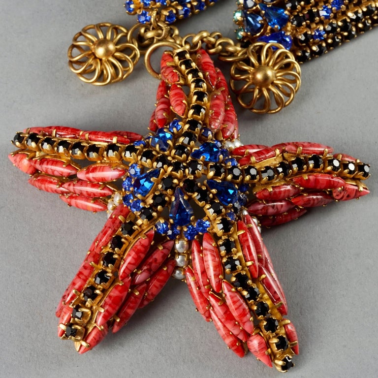 Vintage Massive HANNA BERNHARD Shell Starfish Rhinestone Necklace For ...
