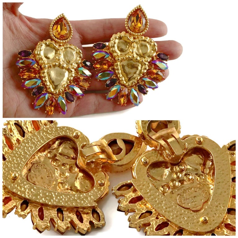 Vintage Massive YVES SAINT LAURENT Iridescent Topaz Rhinestone Jewelled ...