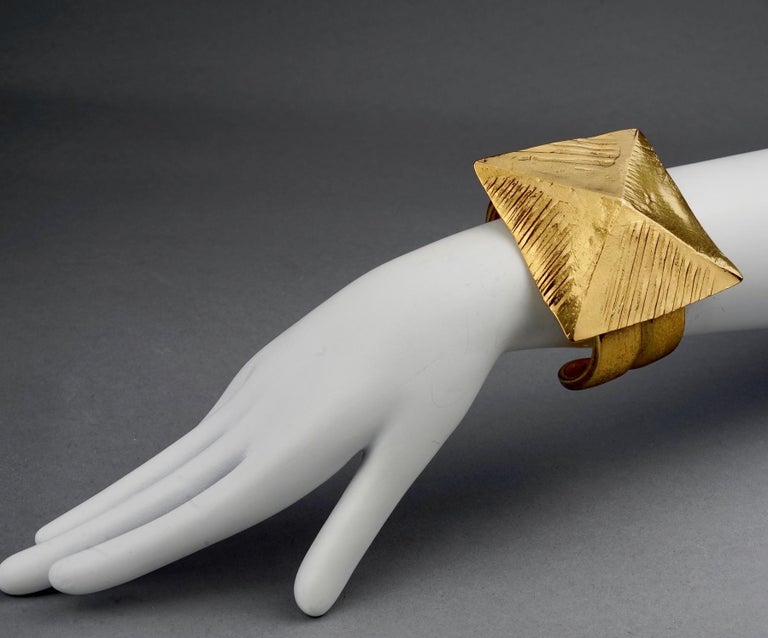 Vintage Massive YVES SAINT LAURENT Ysl Pyramid Textured Cuff Bracelet ...