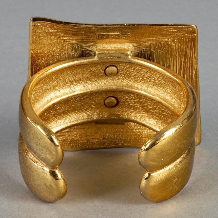 Vintage Massive YVES SAINT LAURENT Ysl Pyramid Textured Cuff Bracelet ...