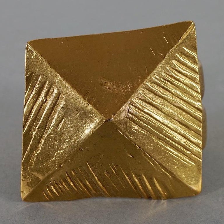 Vintage Massive YVES SAINT LAURENT Ysl Pyramid Textured Cuff Bracelet ...