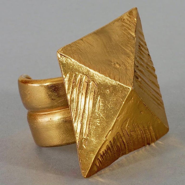 Vintage Massive YVES SAINT LAURENT Ysl Pyramid Textured Cuff Bracelet ...