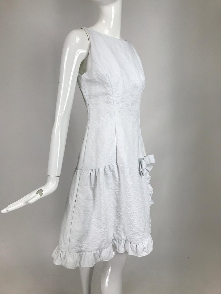 Vintage Matelassé White Cotton Ruffle Sun Dress 1960s For Sale at ...