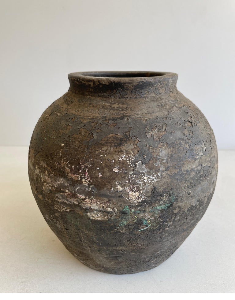 Vintage Matte Clay Oil Pottery Decorative Pot For Sale at 1stDibs