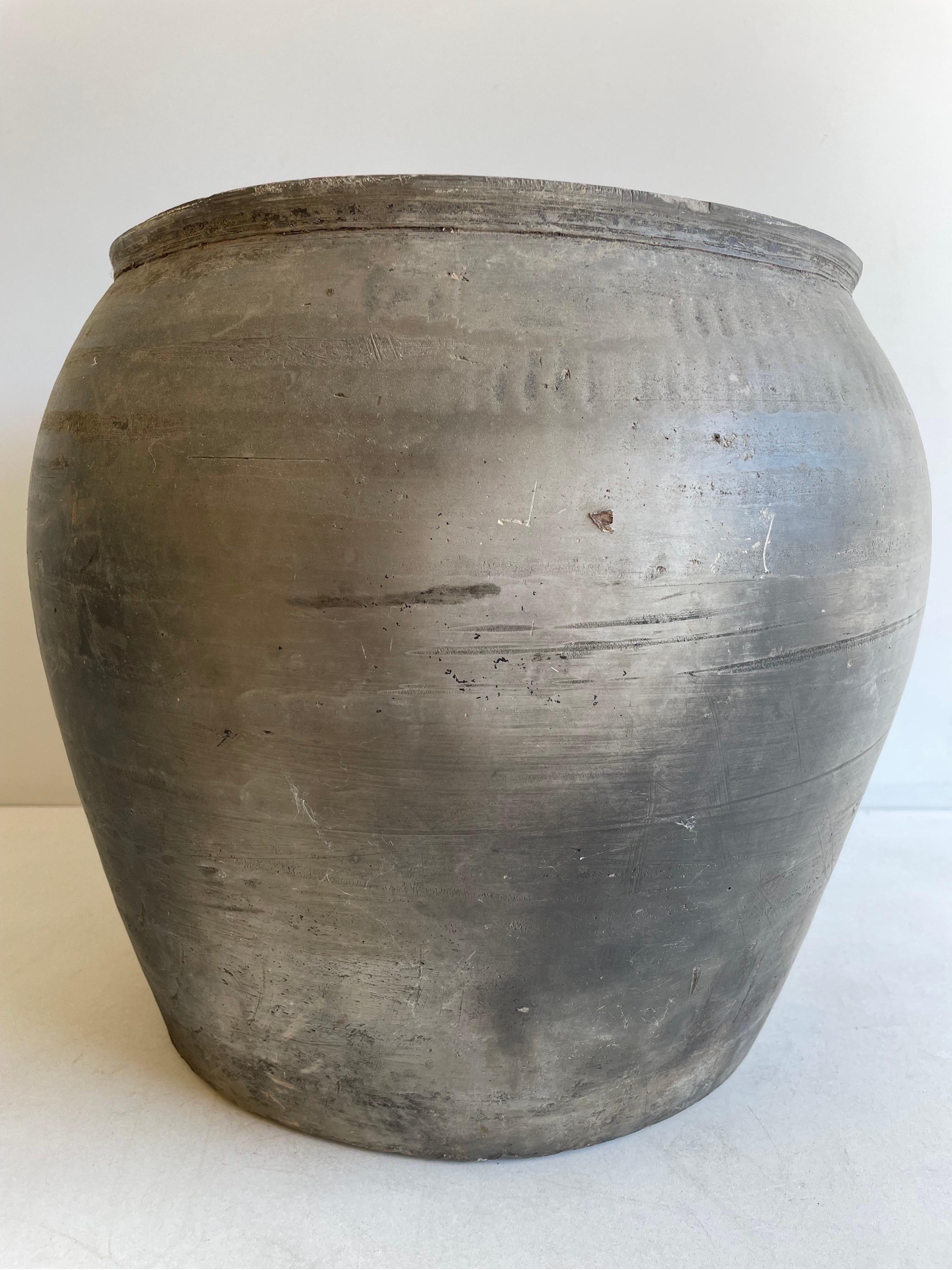 Vintage Matte Oil Pottery Large Decorative Pot at 1stDibs