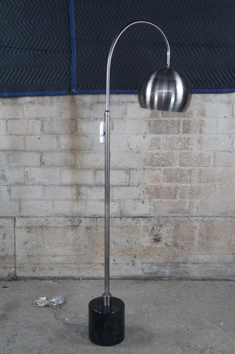 Vintage Max Studio Home Modern Arc Steel Marble Floor Library Reading ...