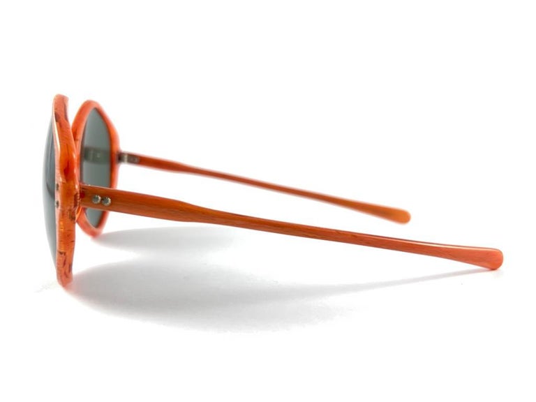 Vintage May Hexagonal Marbled Orange Midcentury Made In Usa 1970'S ...