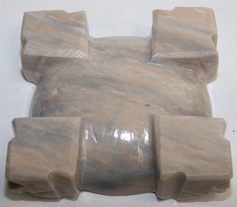 Vintage Mayan Aztec Marble Large Ashtray Centerpiece For Sale at 1stDibs