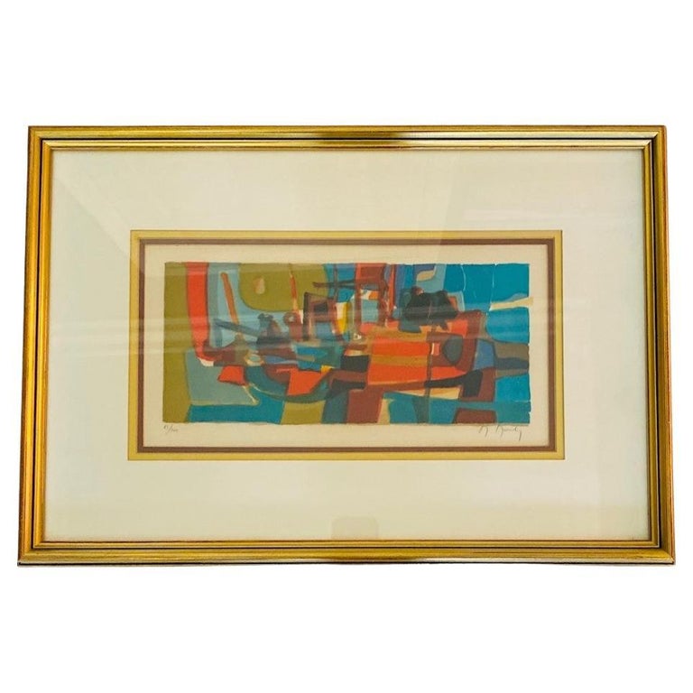 Vintage MC Marcel Mouly Signed Abstract Modernist Lithograph ...