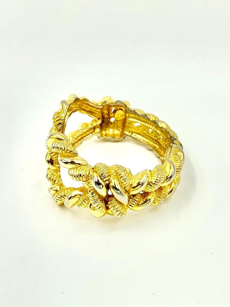 Vintage MCM 1960s Kenneth Jay Lane Nautical Rope Twist Cuff Bracelet ...