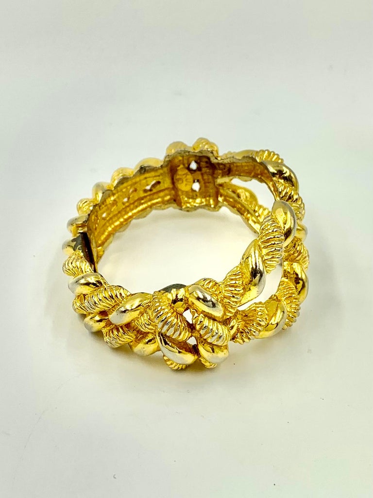 Vintage MCM 1960s Kenneth Jay Lane Nautical Rope Twist Cuff Bracelet ...