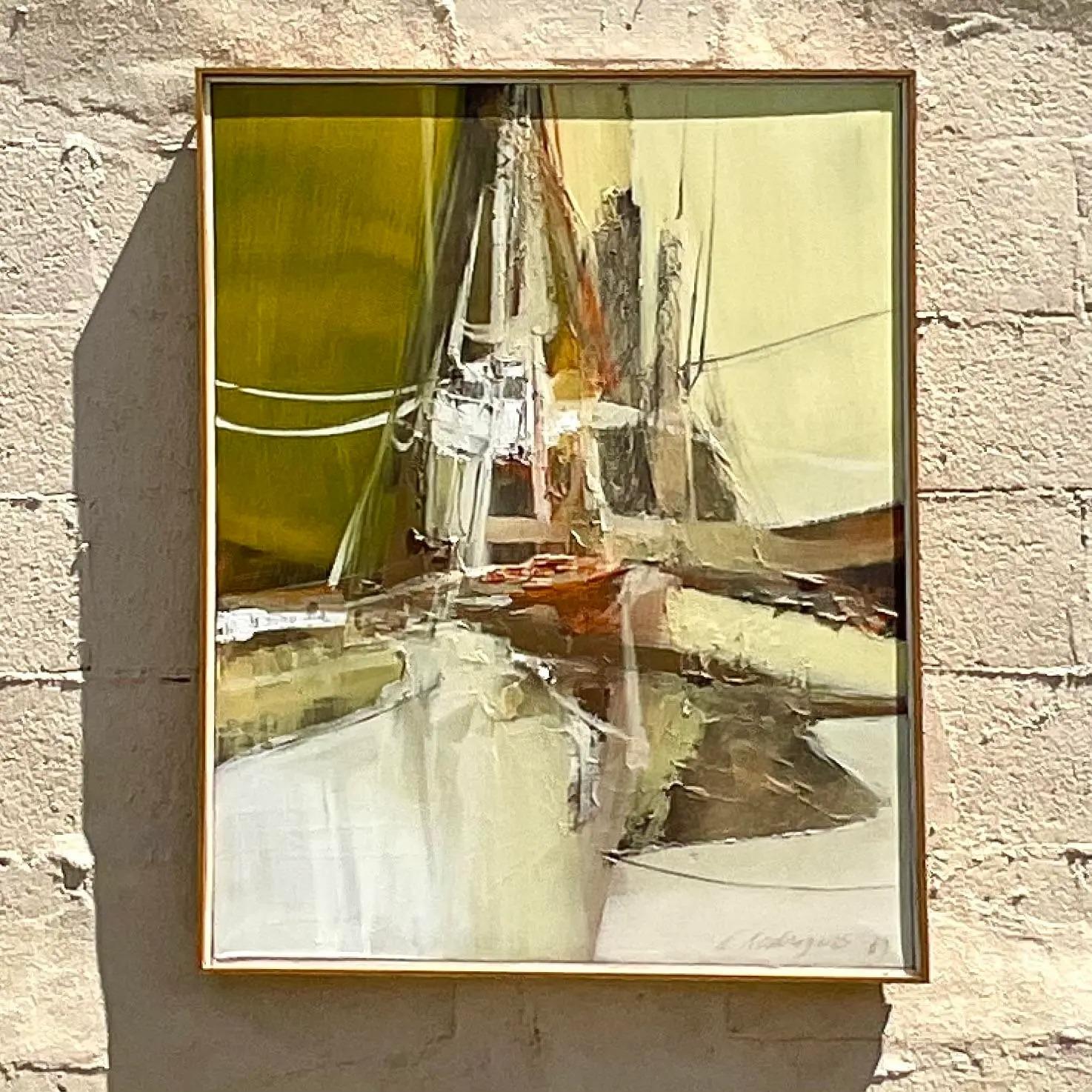 Vintage MCM 1969 Abstract Original Oil Painting Signed at 1stDibs | mcm ...