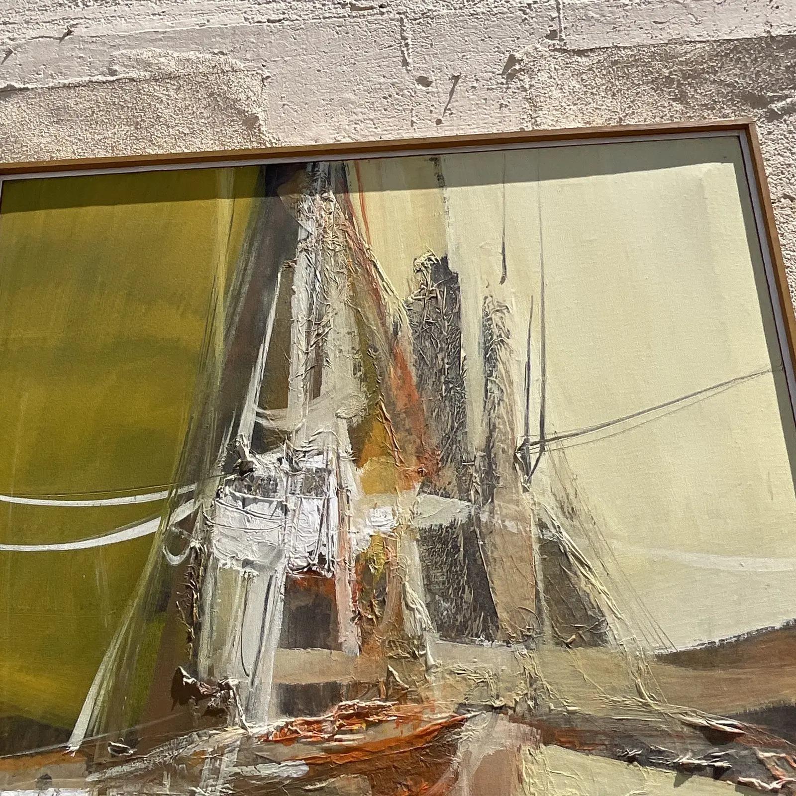 Vintage MCM 1969 Abstract Original Oil Painting Signed at 1stDibs | mcm ...