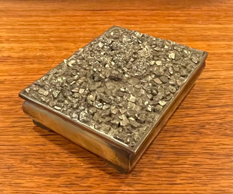 Vintage MCM Brass "Nugget" Cigarette / Trinket Box For Sale at 1stDibs