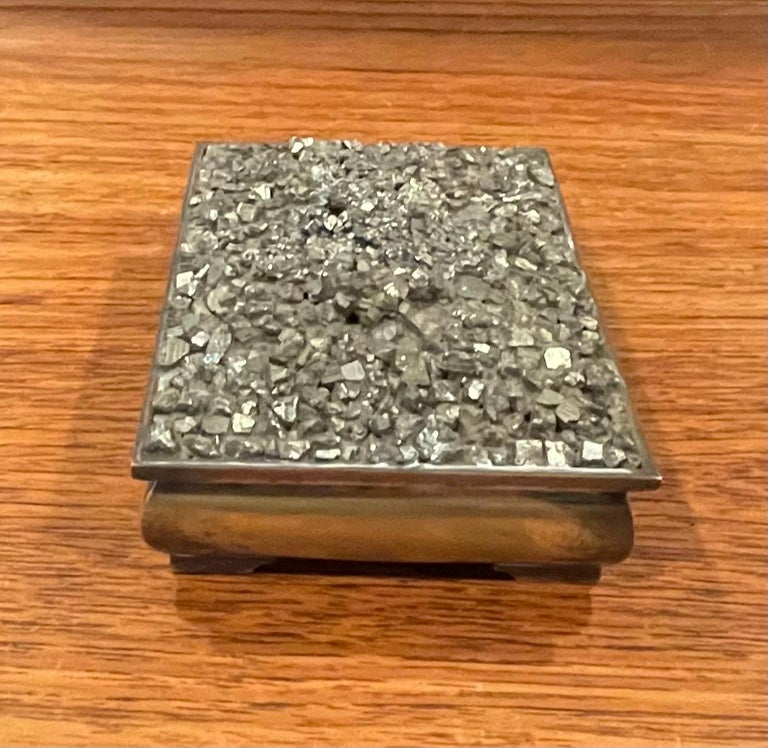 Vintage MCM Brass "Nugget" Cigarette / Trinket Box For Sale at 1stDibs