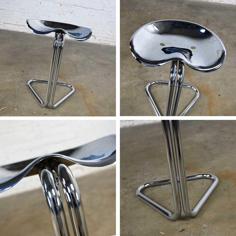 Vintage MCM Chrome Tractor Stool Chair Height by Rodney Kinsman for OMK ...