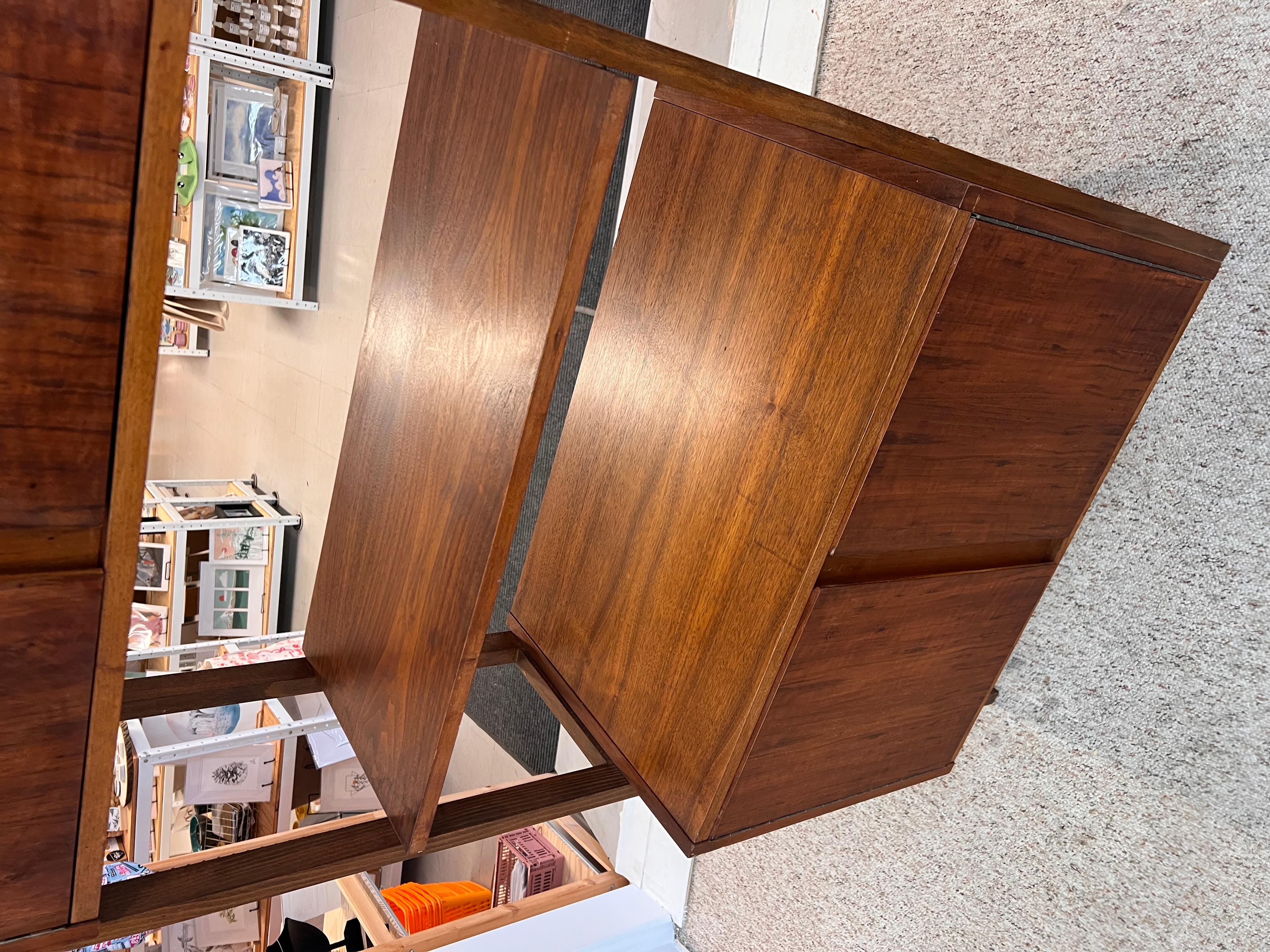 Vintage MCM Free Standing Room Divider Wall Unit Cabinet with 3-Drawers ...