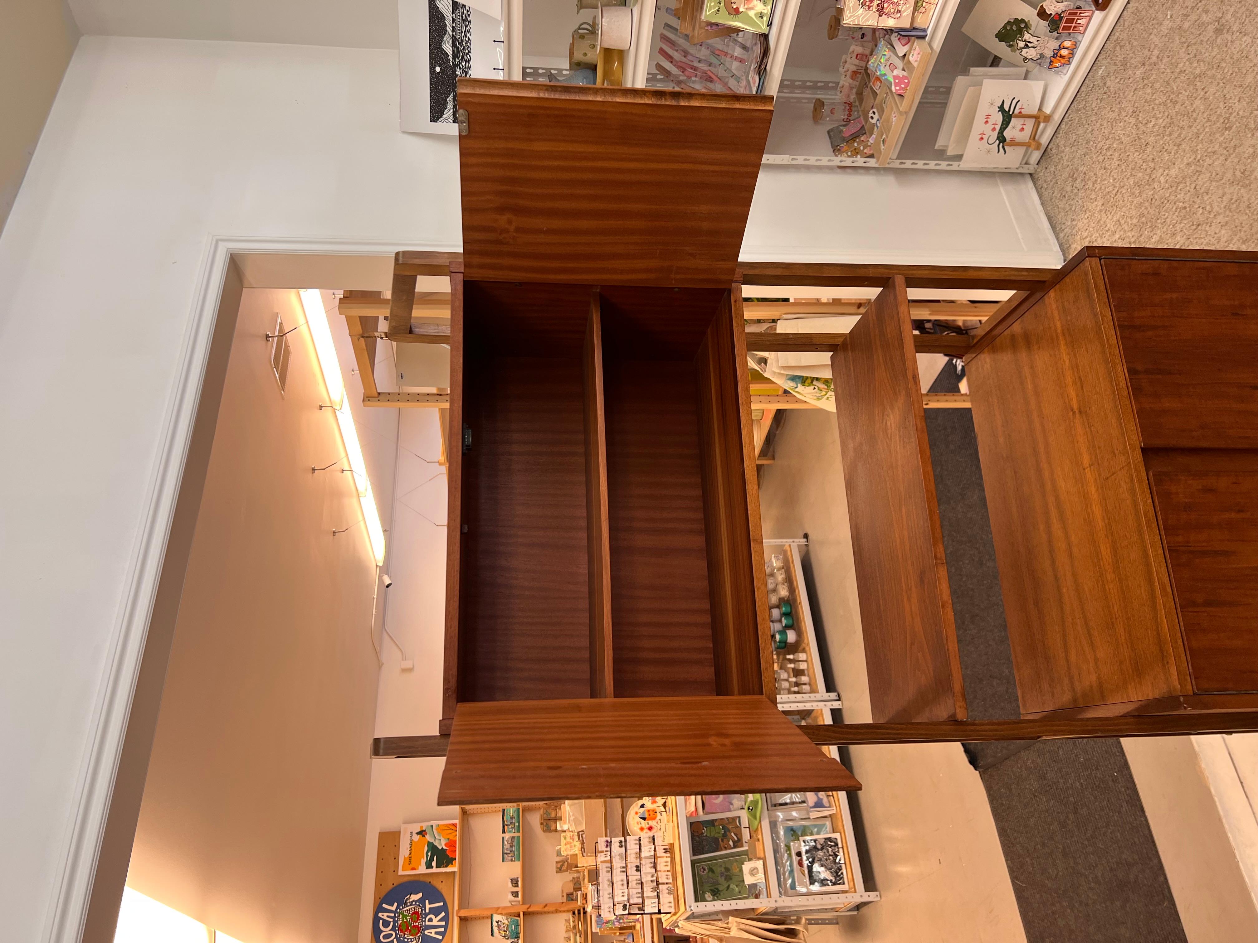 Vintage MCM Free Standing Room Divider Wall Unit Cabinet with 3-Drawers ...