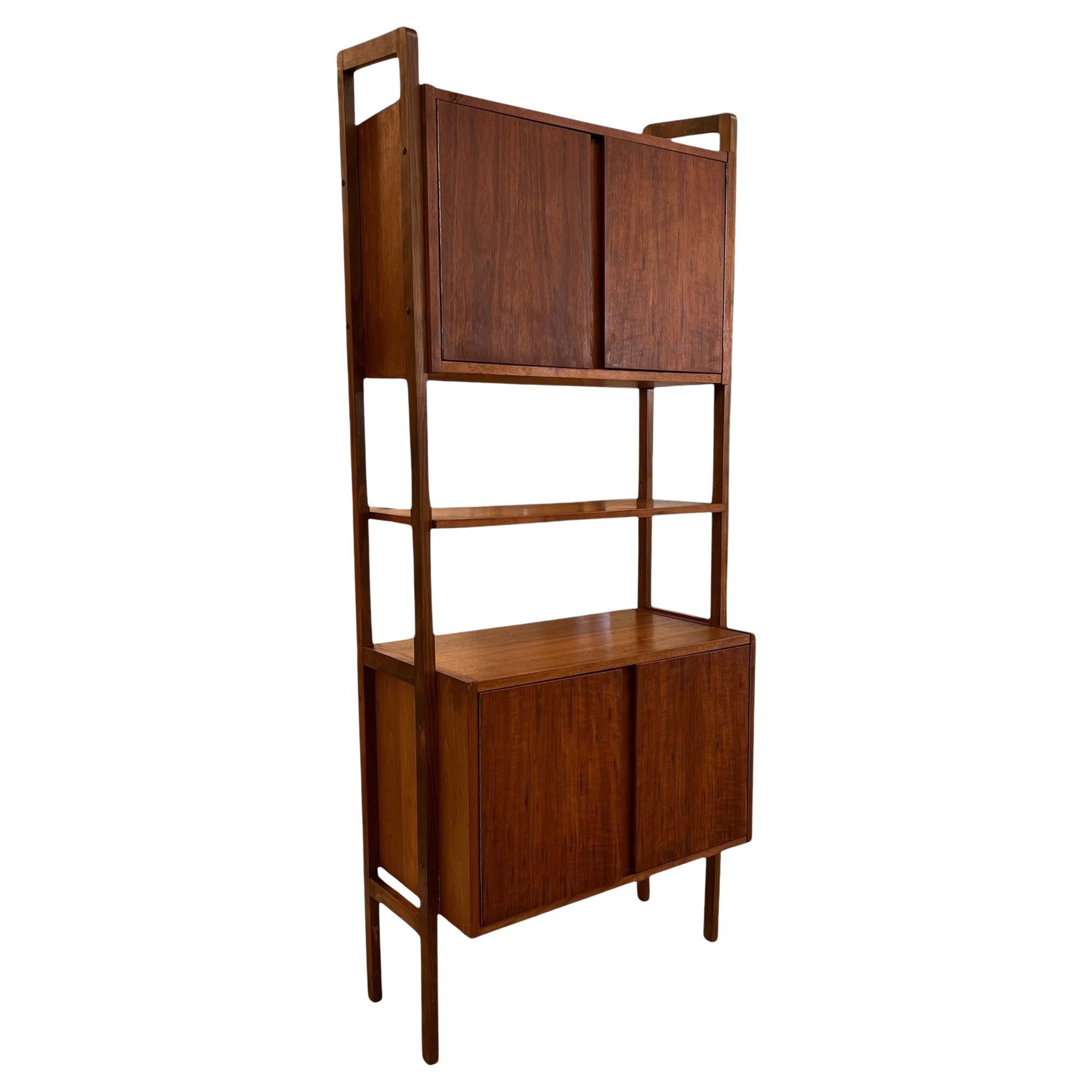 Vintage MCM Free Standing Room Divider Wall Unit Cabinet with 3-Drawers ...