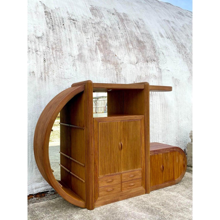 Vintage MCM Pencil Reed Wall Unit at 1stDibs