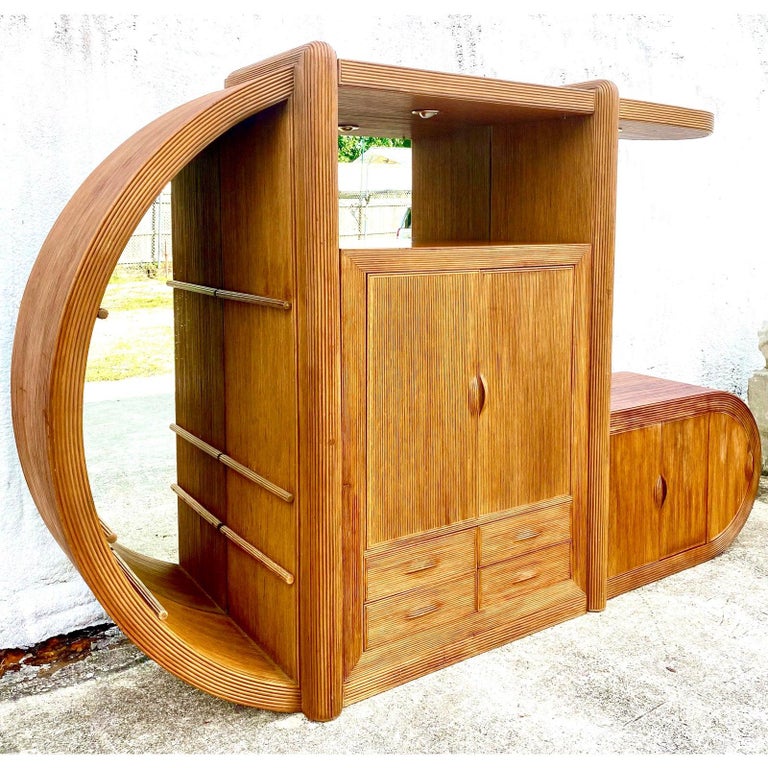 Vintage MCM Pencil Reed Wall Unit at 1stDibs